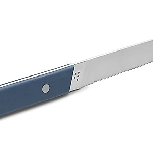 Misen Steak Knives Set of 4 - Precision Serrated Blades for Effortless Dining - Stainless Steel - Superior Cuts with Four Steak Knives Handles for Stylish Elegance - Blue