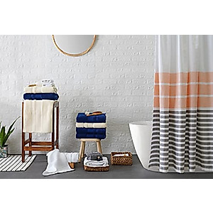 Threadmill 100% Cotton Luxury Bathroom Towels Set of 6-600 GSM Folkstone Blue Ultra Soft Towel Set with 2 Super Absorbent Bath Towels, 2 Hand Towels, 2 Wash Towels - Quick Drying Shower Towels