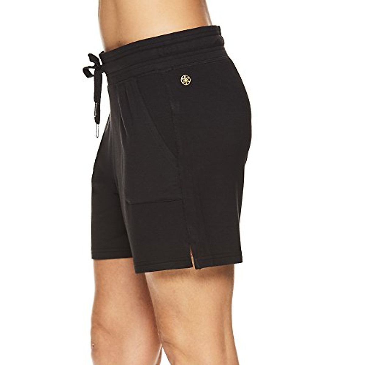 Gaiam Women's Warrior Yoga Short - Bike & Running Activewear Shorts w/ Pockets - Black (Tap Shoe) Warrior, X-Small