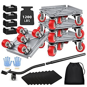 BTEC Furniture Dolly Furniture Sliders Furniture Movers with 5 Wheels Appliance Rollers Furniture Moving Wheels Furniture Movers Sliders Furniture Rollers for Heavy Furniture 1200lbs Load Capacity