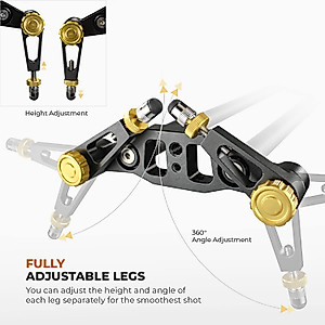 LimoStudio (Upgraded) 47 in Carbon Fiber Camera Slider / 120cm Dolly Track Rail, Smooth Bearing Stabilizer, Height Adjustable, Spirit Level, AGG1982