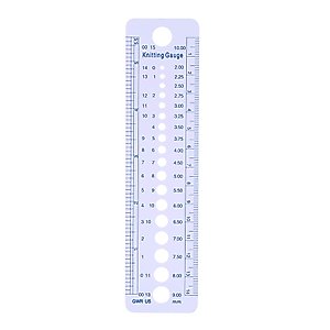 Natudeco US UK Canada Sizes 2-10mm Sewing Ruler Patch Work Ruler Clear Sewing Ruler Plastic Knitting Needle Gauge Ruler Inch cm Sewing Tools for Sewing Measurement