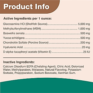 NaturVet ArthriSoothe-Gold Advanced Equine Glucosamine Joint Supplement Formula for Horses, Liquid, Made in The USA with Globally Source Ingredients 1 Gallon