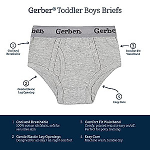Gerber Baby Unisex Infant Toddler 3 Pack Potty Training Pants Underwear, Bear, 2T