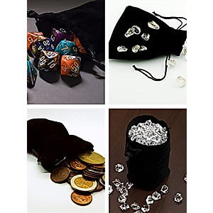 Mandala Crafts Velvet Drawstring Bags 5X6 for Velvet Gift Bags - Black Velvet Bags with Drawstrings 5X6 Inch - 50 PCs Velvet Pouches for Velvet Jewelry Bags