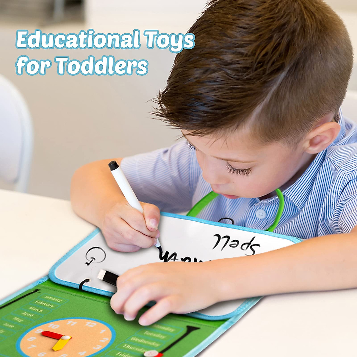 Ancistro Busy Board, Montessori Toys for 1 2 3 4 Years Old, Sensory Toys, Girls & Boys Preschool Toddler Activities Educational / Travel Toys for Fine Basic Dress Motor Skills