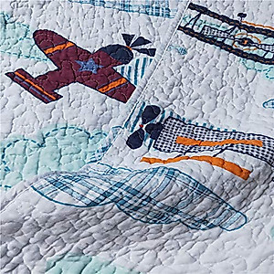 House Airplane Plane Quilt Baby and Toddler Quilt Bedspread Boys Girls Kid's Quilt 43" X 51"