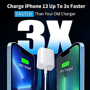 [Apple MFi Certified] iPhone 14 13 Fast Charger, Linocell 2Pack 20W USB-C Power Delivery Wall Charger Plug+6FT Type-C to Lightning Cable Quick Charge for iPhone 14/14 Pro/13/12/11/XS/XR/X/iPad/AirPods