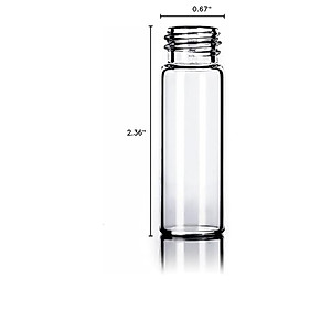 Ananda Corporation 144 PCS, 17mm X 60mm [2 Dram, 8ml] Clear Glass Vials with Plastic Cone Liner Cap