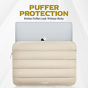 Bagasin Puffy Laptop Sleeve Case 13 13.3 inch,Laptop Carrying Case for MacBook Air M2/M1 2022-2018, MacBook Pro 2022-2016 M2 M1, 12.9 iPad Pro 6-3 Gen, Water Resistant Laptop Bag
