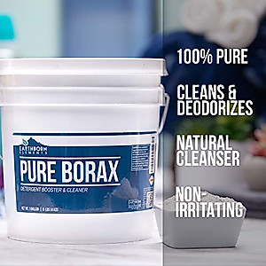 Earthborn Elements Borax Powder, Washing Soda, Soap Flakes (1 Gallon ea.) Multipurpose for cleaning & laundry, Resealable Bucket