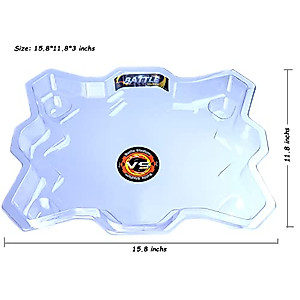 17Tek Bey Stadium Battle Arena Training Ground for Beyblade Battling Game (Transparent with Light)