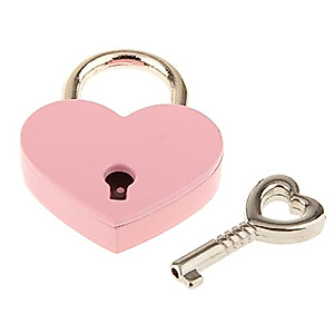 3 Pcs Small Metal Heart Shaped Padlock Mini Lock with Key for Jewelry Storage Box Diary Book,Pink