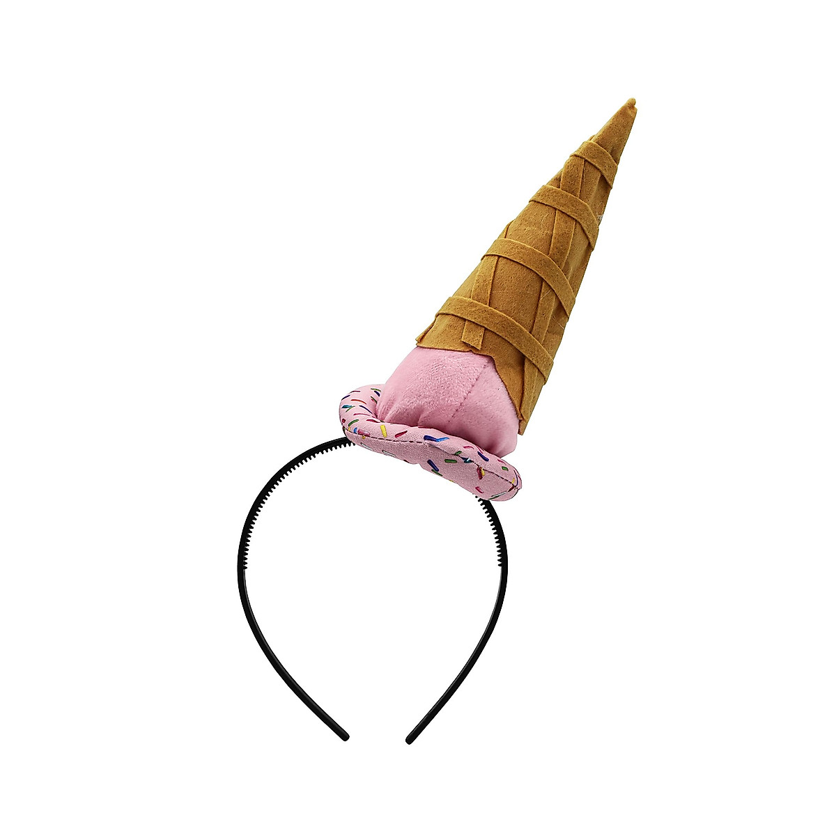 Nicky Bigs Novelties Unisex Adult Food Vendor Ice Cream Cone Mini Hat on Headband Parlor Costume Party Supplies