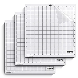 Nicapa StandardGrip Cutting Mat for Silhouette Cameo 4/3/2/1 (12x12 inch,3 Mats) Standard Adhesive Sticky Quilting Cut Mats Replacement Accessories for Silhouette Cameo