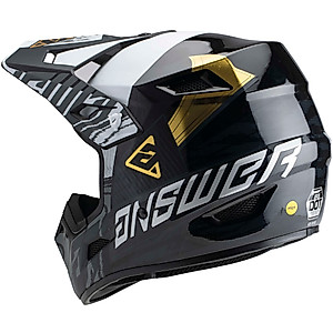 Answer Racing 447708 A23 AR3 Ronin Helmet: Black/White/Gold, 2XL