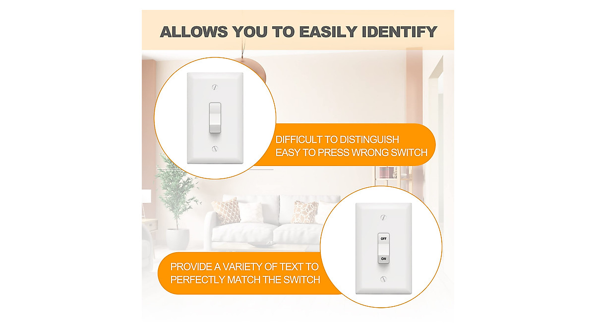 TOMALL Icon Stickers - 200Pcs Light Switch Labels
