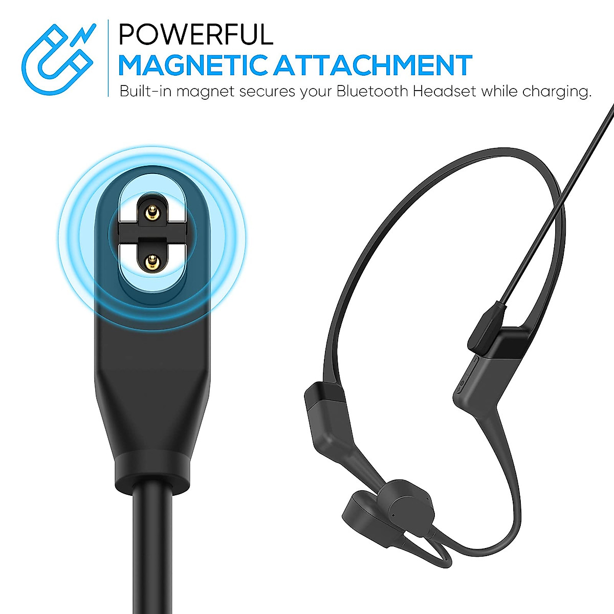 Charging Cable Replacement for AfterShokz Aeropex AS800 & Shokz OpenRun Pro & OpenRun & OpenRun Mini & OpenComm, USB Charger Cord for AfterShokz Aeropex Bone Conduction Headphones