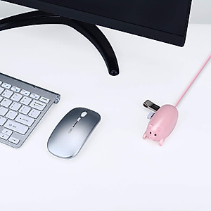 JoyReken Pink Pig USB Hub, 3-Port Cute USB Hub with 3 Piglet Decoration Lids, Perfect Pig Stuff & Gifts for Pig Lovers, USB Splitter for Hard Drives, Mouse, and Keyboard.