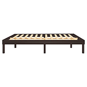 Naomi Home Lucia 14 Inch Solid Wood Platform Bed Full Bed Frame, Pine Wood Full Platform Bed Frame, No Squeak Bed Frame, Bed Frame Full Size, No Box Spring Needed, Sturdy Bed Frame - Espresso
