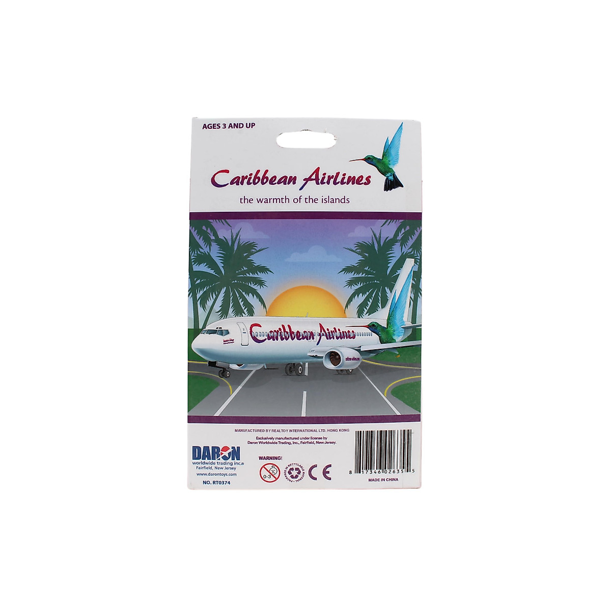Daron Toy Airplane – Caribean 737 – Die-Cast Metal Model Airplane Toy with Plastic Parts for Kids Ages 3+