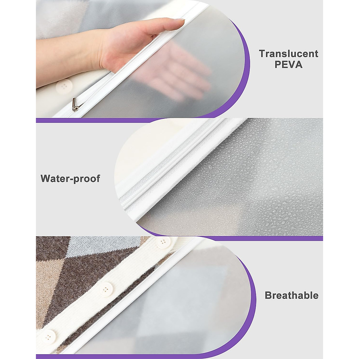 Clear Garment Bags for Hanging Clothes 12 Packs Suit Bags for Closet Storage Hanging Clothes Plastic Garment Bags Dress Bag for Suits, Coats 24'' x 40''