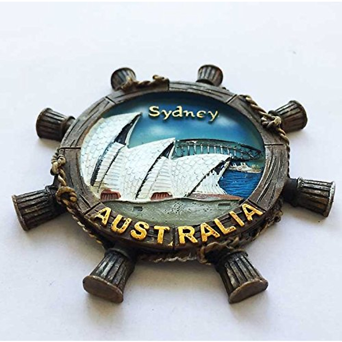 Sydney Australia 3D Refrigerator Magnet Travel Souvenirs,Hand-Made Rudder Shaped Sydney Australia Fridge Magnet Home and Kitchen Decoration Magnetic Sticker