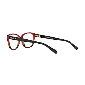Coach HC6103 Prescription Eyewear Frames, Burgundy Tortoise Gradient/Demo Lens, 54 mm