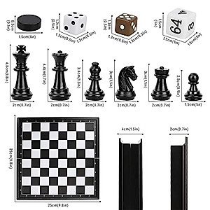 Aomola Travel Chess Set for Kids and Adults 3 in 1 Magnetic Chess Checkers Backgammon Folding Board Games Educational Toys with Storage Bag, 9.8" x 9.8"