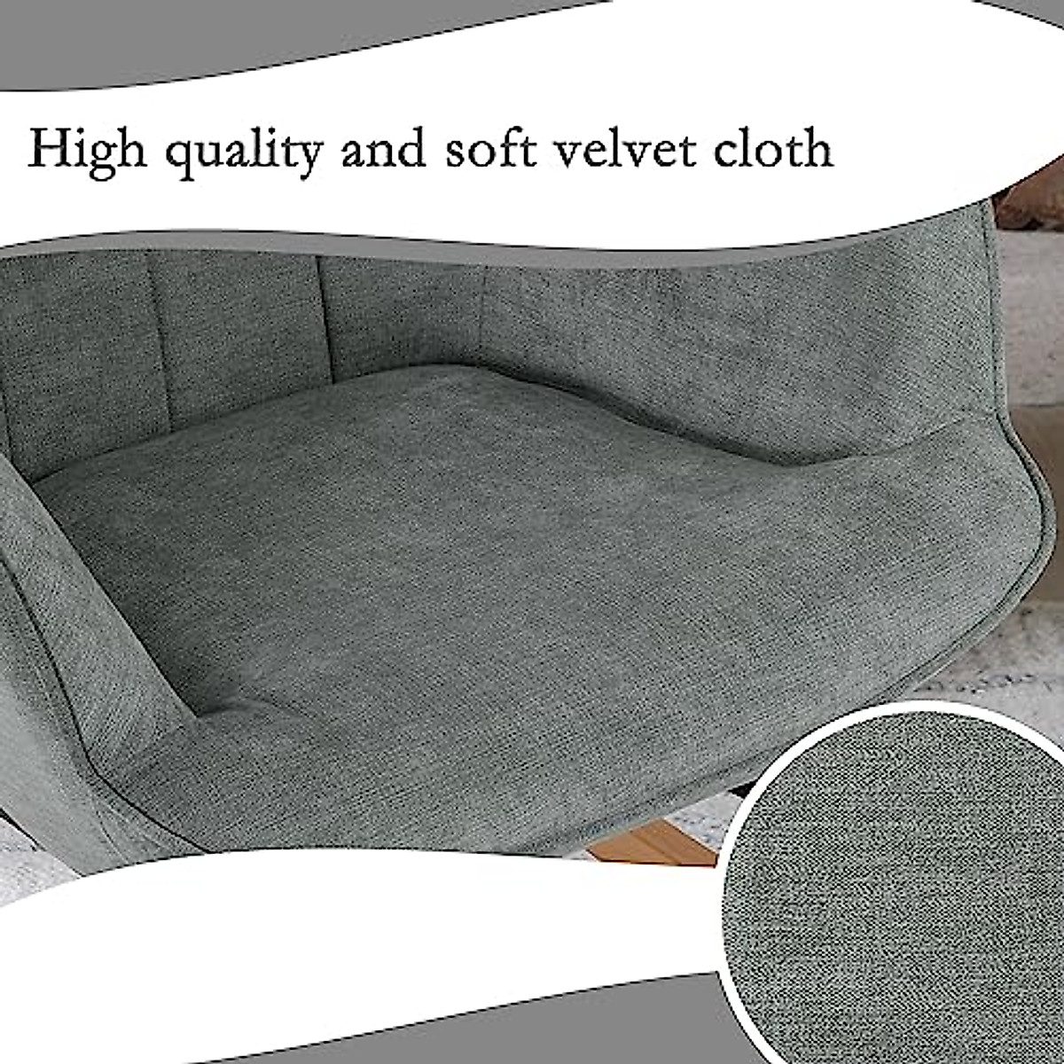 DAGONHIL Nursery Rocking Chair Armchair for Mom and Baby Modern Glider Chair with Soft Seat and High Backrest for Nursery Living Room Bedroom Balcony Offices Grey