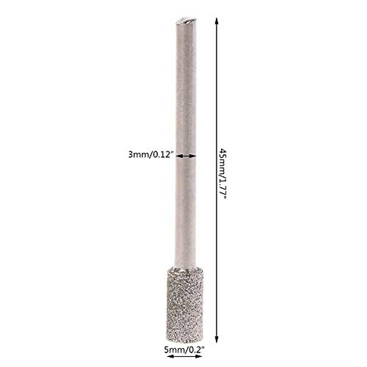 NEW Products 5PCS Diamond Coated Cylindrical Burr 4mm Chainsaw Sharpener Stone File Chain Saw Sharpening Carving Grinding Tools,as shown