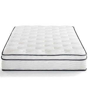 Allora 8" Twin Innerspring Mattress Quilted Pillow Top - Individually Encased Pocket Coils in White