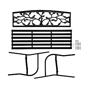 Plow & Hearth Weatherproof Tree of Life Outdoor Bench | Holds Up to 300 lbs | Garden Patio Porch Park Deck | Metal | Black