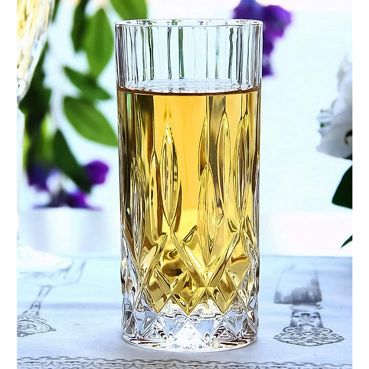 Crystal Highball Glasses, Glass Drinking Glasses [Set of 6] for Water, Juice, Beer, Wine, and Cocktails - Special Edition Glassware Set