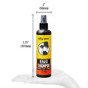 AllDay Locks Rinse-Free Shampoo | Cleansing, Refreshing Formula | Eliminates Itchiness, Dryness | For Locs, Braids, Twists, Weaves | 8 oz