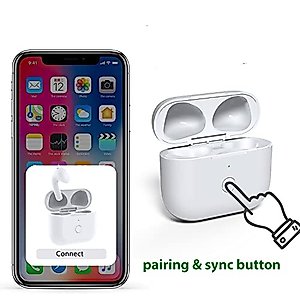 Newest Replacement Charging Case Compatible with AirPod 3rd Generation, Air pods 3 (Not for Airpod Pro) with Pairing Sync Button Without Earbuds, White