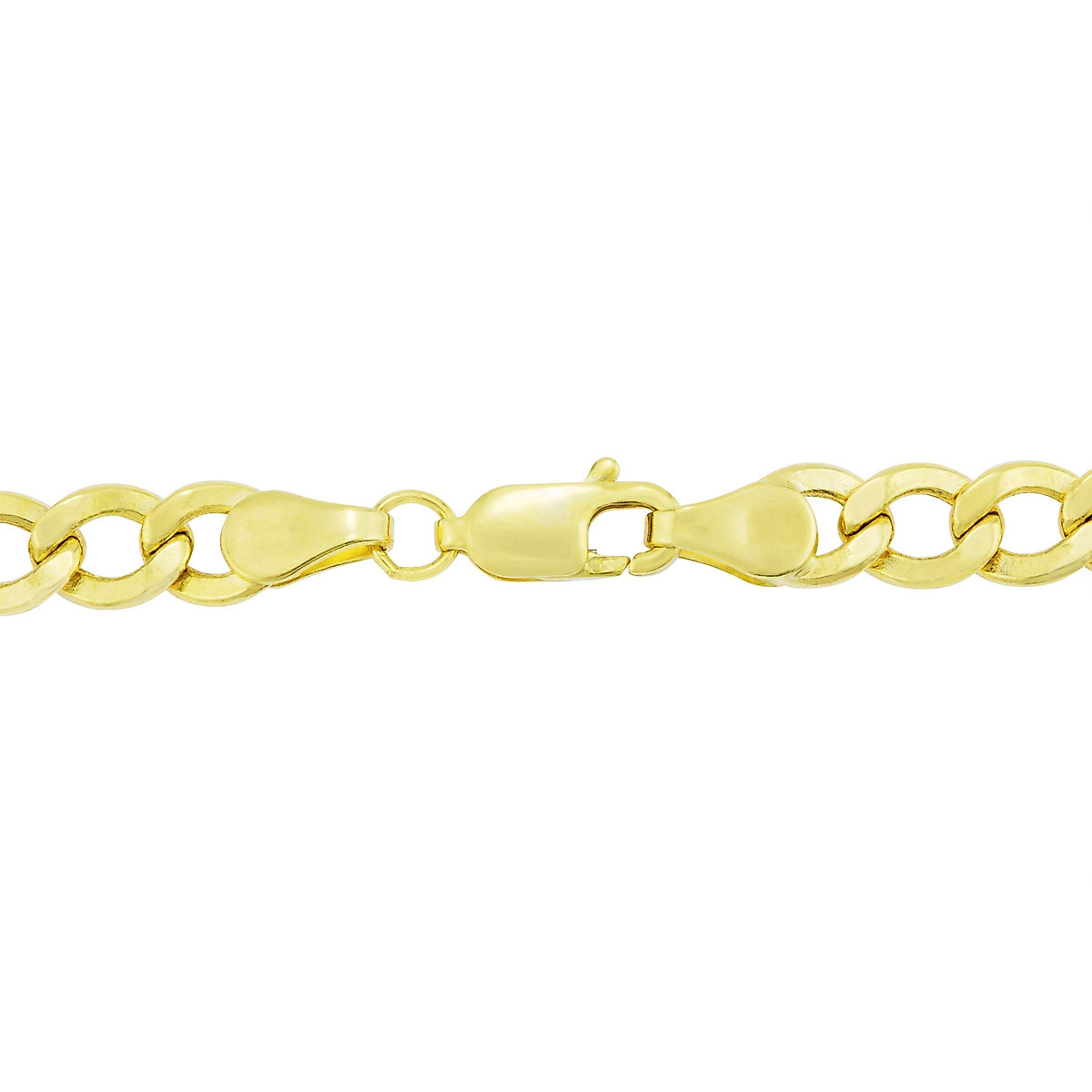 Nuragold 10k Yellow Gold 5.5mm Cuban Curb Link Chain Pendant Necklace, Mens Womens Jewelry 16" 18" 20" 22" 24" 26" 28" 30"