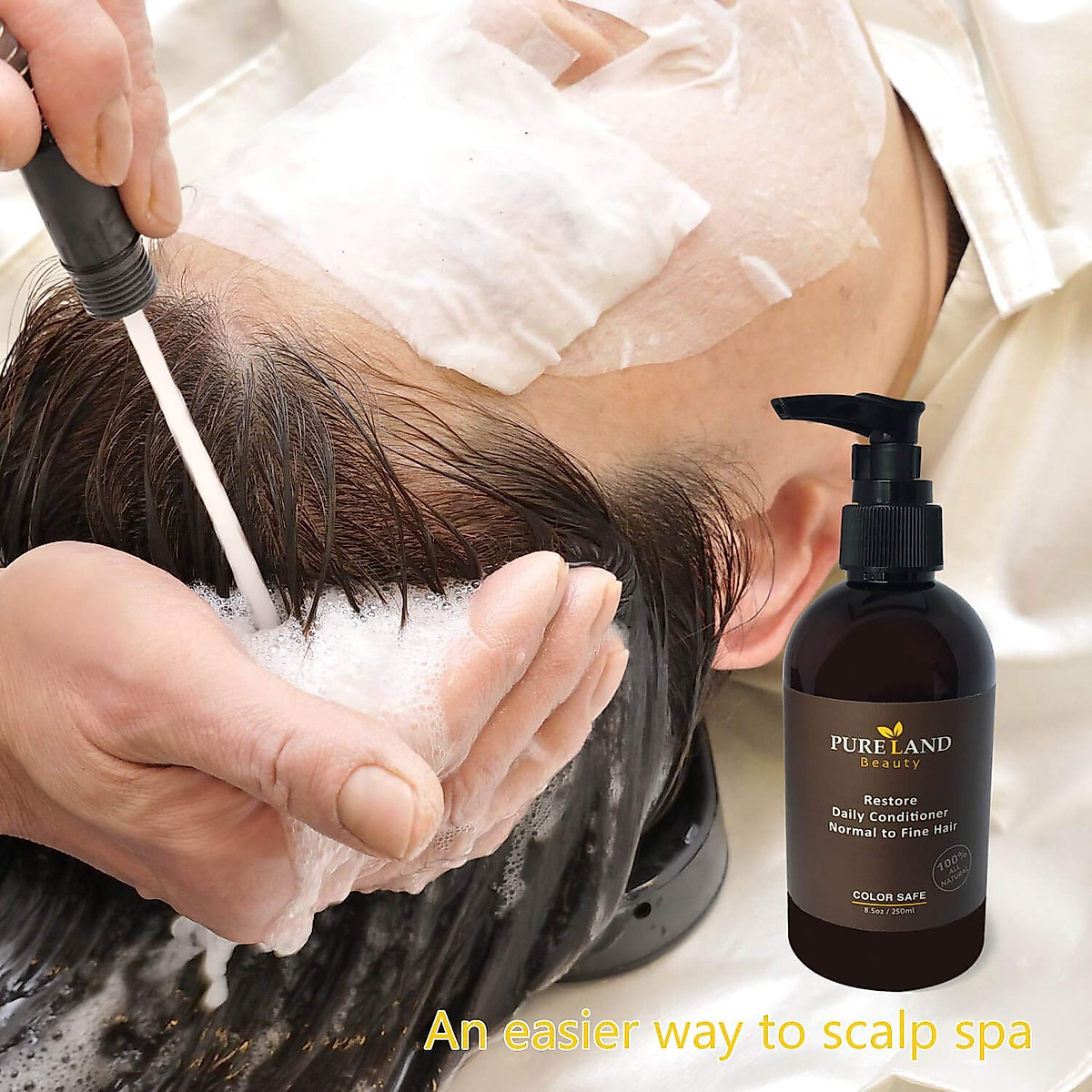 Pureland Beauty Restore Daily Conditioner - Natural Hair Conditioner for Normal to Fine Hair - Sulfate-Free and Plant-Based - 8.5 oz