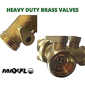 Heavy Duty Brass Y-Hose Splitter 2 Pack | Garden Hose 2 Way Splitter | Y Splitter Hose | Lawn Hose Splitter Spigot Adapter with 2 Valves | Extra Rubber Washers