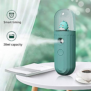 SANGHAI Mist Humidifier QYIYA Cute Cartoon Little Dinosaur Portable Nano Spray Face Mist Humidifier Hand-held Green