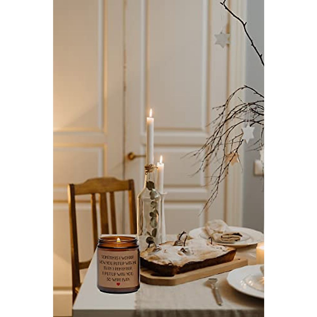 Gift for Her, Him We Put up with Each Other, Funny Wedding Anniversary Birthday Gifts for Wife, Husband, Boyfriend Romantic Candle Gifts