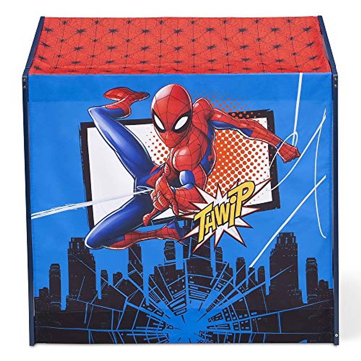 Marvel Spider-Man Indoor Playhouse with Fabric Tent for Boys and Girls by Delta Children, Great Sleep or Play Area for Kids - Fits Toddler Bed, Greenguard Gold Certified