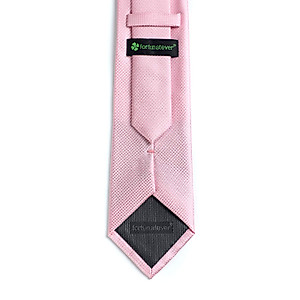 fortunatever Mens Solid Neckties,Rosy Pink Ties For Men+Gift Box,58"×3.35"