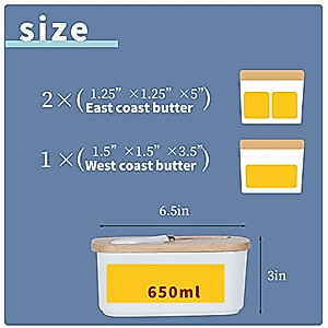 Large Ceramic Butter Dish for Countertop - Butter Keeper with High-Quality Silicone Sealing, Natural Wooden Lid and Stainless Steel Knife, Kitchen Decor and Accessories for Kitchen Gifts (White)