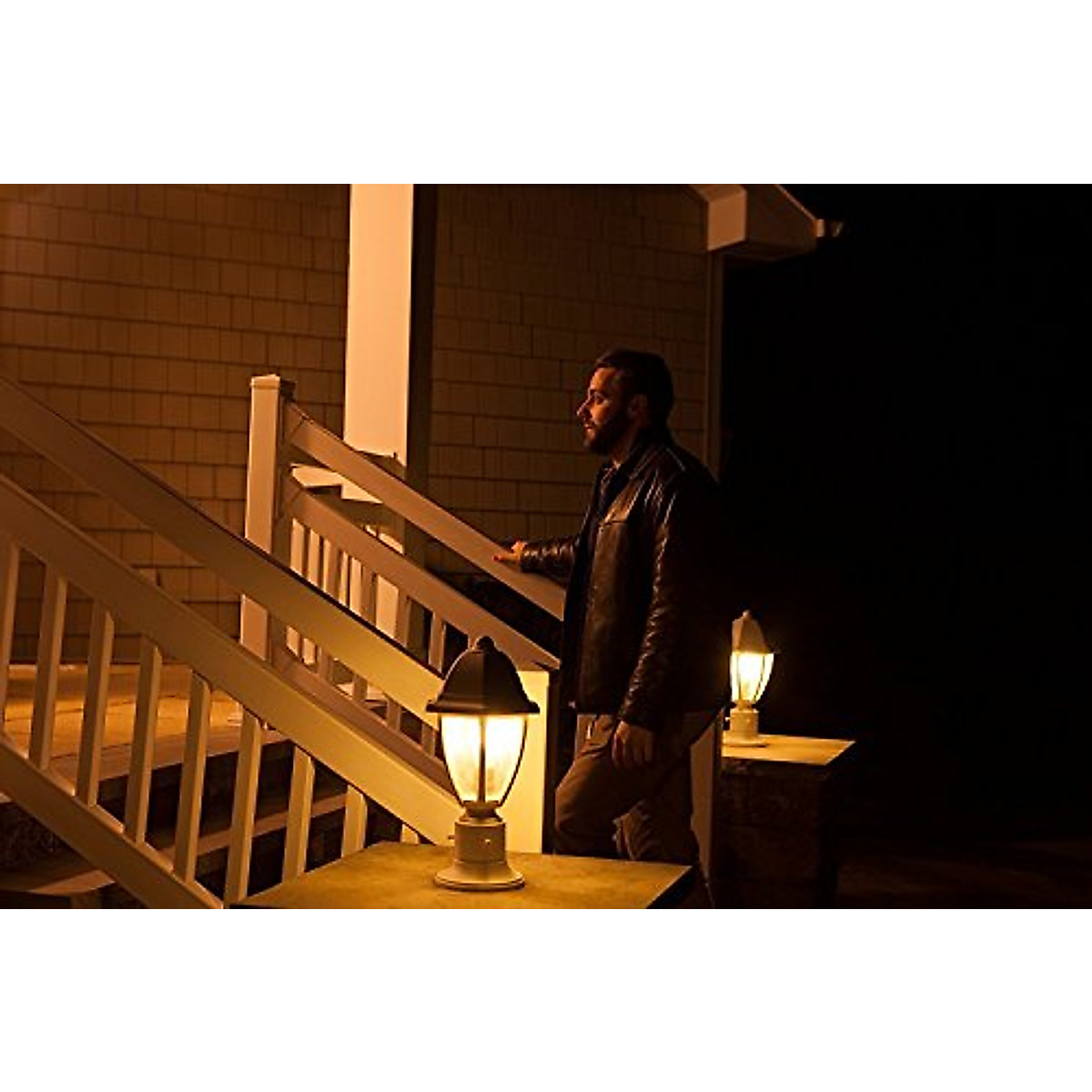 Philips LED 466565 BC8A19/AMB/827/ND D2D 120V 4/1 60 Watt Equivalent Soft White Dusk-Till-Dawn Indoor/Outdoor A19 LED Light Bulb, 4 Pack