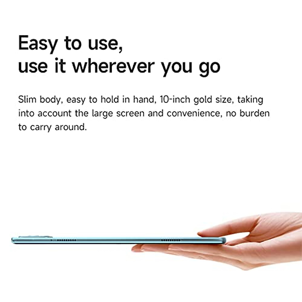 Shanrya 10in Tablet, 6G 256G Tablet PC 5GWIFI for Android 11 for Travel (Blue)