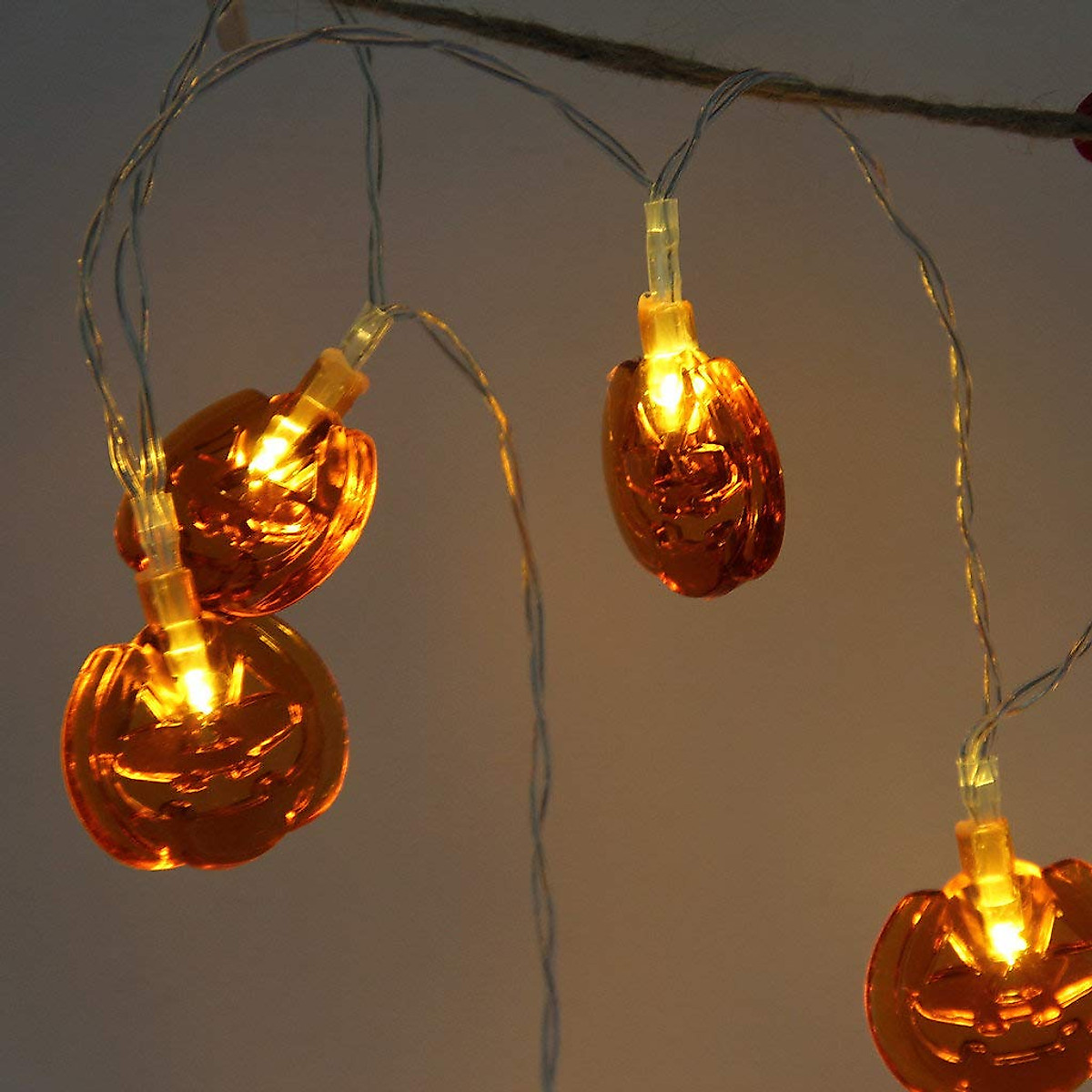 CCOOfhhc Halloween String Lights, 20/40 LED Pumpkin Halloween Lights Indoor Outdoor Party and Christmas Decoration Warm White