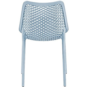 Meridian Furniture 328SkyBlue Modern | Contemporary Patio Dining Chair with Polypropylene Plastic, Weather Resisting for Indoor or Outdoor Use, Set of 4, 20" W x 24.5" D x 33" H, Sky Blue