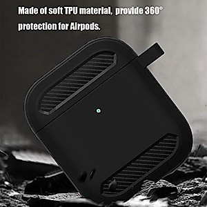 OETKER Compatible with Airpods Case Cover for Men with Keychain, Full-Body Shockproof Protective Airpod 2 Case Skin Accessories Air Pod Case for Airpods 2 & 1, Black