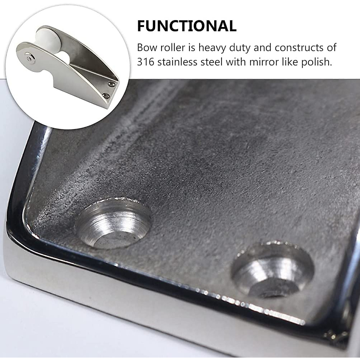 TANFEI Stainless Steel Anchor Chain Guide Wheel, Bow Anchor Roller for Yacht Docking Accessories